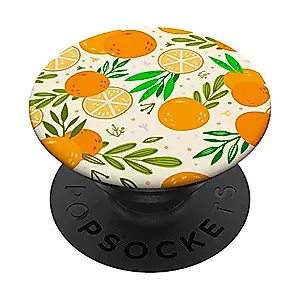 Orange Fruit Slices Pattern Summer Food Citrus Fruit Oranges PopSockets PopGrip: Swappable Grip for Phones & Tablets