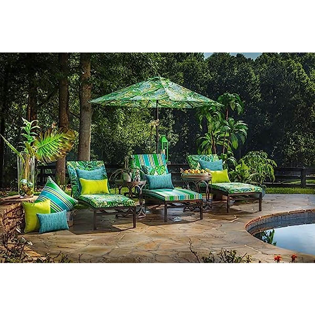 Pillow Perfect Remi Solid Indoor/Outdoor Large Lumbar Pillow Plush Fill, Weather and Fade Resistant, Large Lumbar - 16.5" x 24.5", Blue, 2 Count