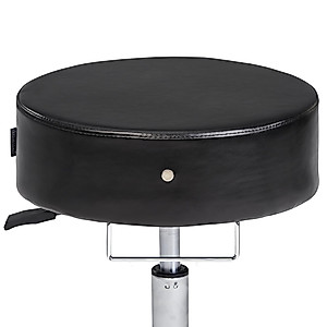 Master Massage Glider Ergonomic Round Swivel Adjustable Rolling Hydraulic Stool Barber Dental Chair in Black for Therapist, Clinic, Tattoo, Spas, Facial, Beauty, Lash, Salons, Home, Studio, Office