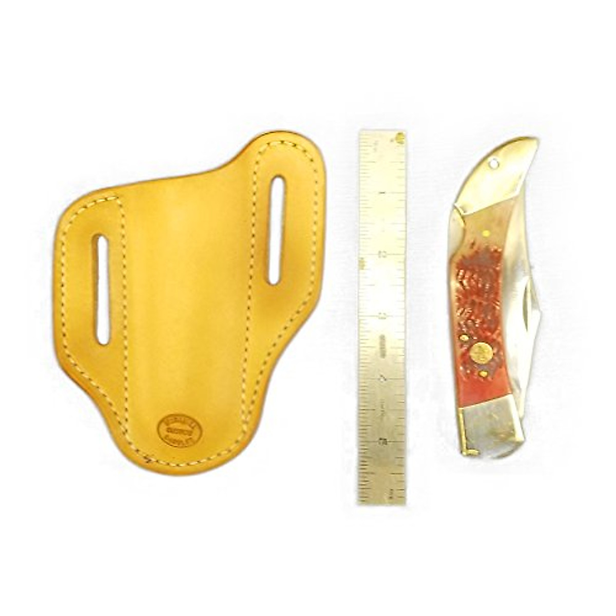 McDaniel Custom Saddles Russet Leather Knife Sheath Folding Hunter