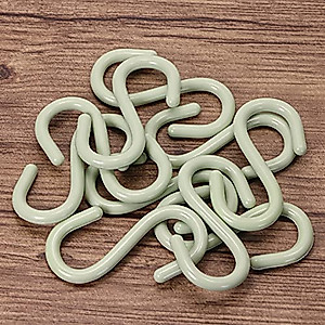 Mini Skater 2.5" Small Plastic S Shaped Hooks, Multifunctional Portable S Shape Hanging Hooks for Hanging Plants, Kitchen, Bathroom Hook Clothes S-Hooks(10Pcs,Light Green)