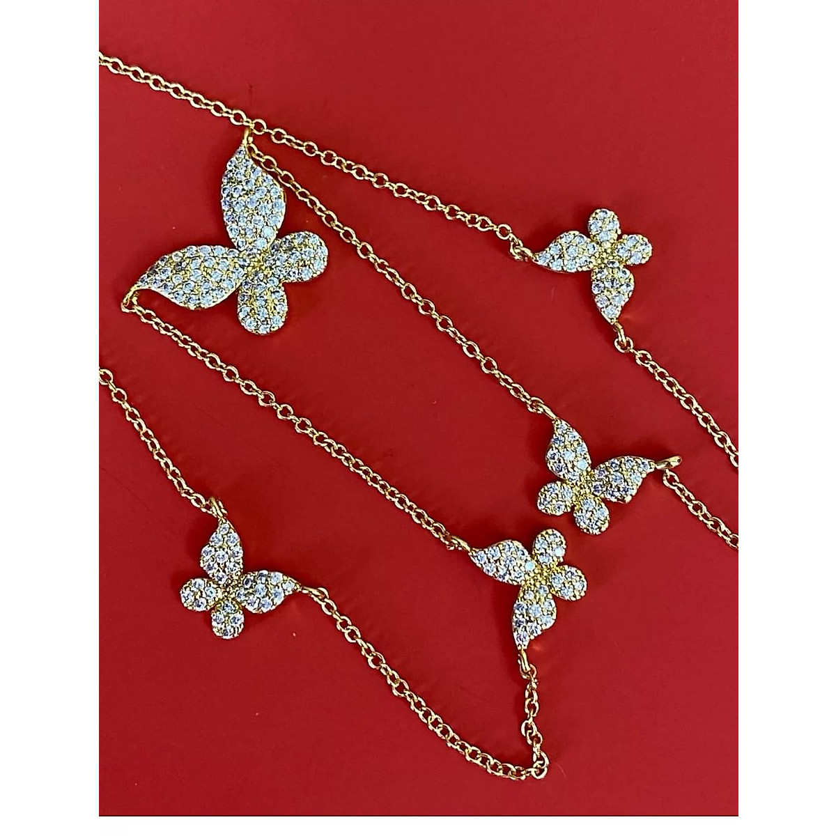 SUNXN Butterfly Necklace Dainty Charm Choker Pendant Necklace for Women Jewelry Birthday Gifts (Gold38)