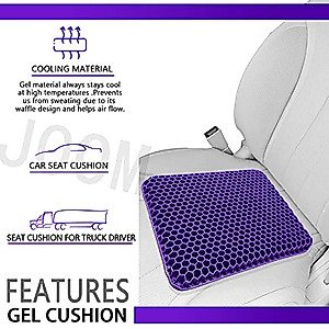 JOOM Gel Seat Cushion for Long Sitting – Back, Sciatica, Hip, Tailbone Pain Relief Cushion – Gel Seat Cushion for Office Chair, Cars, Long Trips – Egg Seat Gel Cushion for Wheelchair Pressure Relief