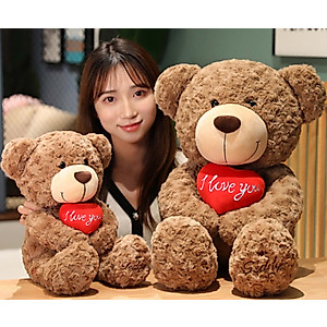 ROCHEMON Teddy Bear Stuffed Animals Valentines Day Gifts for Her Him with Heart Boyfriend Brown 19.7inch