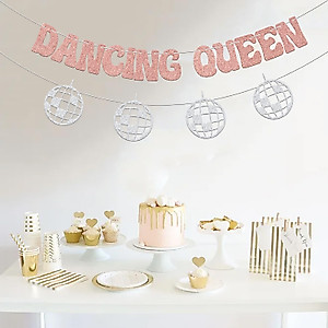 Disco theme Banner, Happy 17th Birthday Decorations, Young and Sweet Only 17, Disco Bachelorette Bridal Shower Engagement Party Decors, Cheers to 17 Years Party Supplies Rose Gold & Silver Glitter