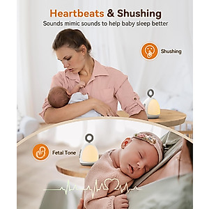 Dreamegg Baby Sound Machine, Portable Sound Machine for Sleeping with Night Light, Brown Noise, Lullaby, Child Lock, White Noise Machine Baby Sleep Soother for Home Travel Nursery Baby Registry Search