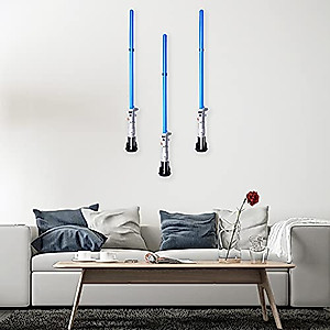 LEKUSHA Lightsaber Wall Mount Display Stand Light Saber Holder Compatible for Any Lightsaber, Black Pack of 2