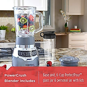 BLACK+DECKER PowerCrush Digital Blender with Quiet Technology, Stainless Steel, BL1300DG-T