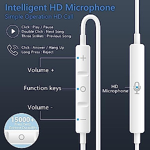 Apple Earbuds for iPhone,2 Pack Wired Headphones with Lightning Connector【Apple MFi Certified】 Noise Isolating Earphones for iPhone 14/14 Pro/13/12/11/XR/XS/8/7 (Built-in Microphone & Volume Control)