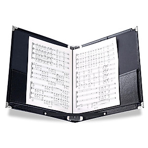 MSP Medium Size Music Sheet Piano Folder 9.5" x 12" with Handle and Strap (Music Folder with 2 sets of elastic cords)