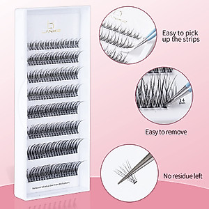 LANKIZ Lash Clusters DIY Lash Extensions Individual Lashes Natural Eyelash Clusters Extensions 160PCS (Cluster-27)