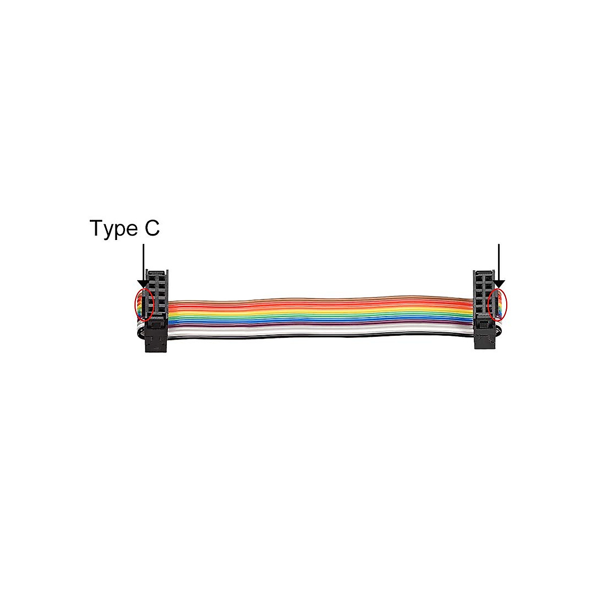 uxcell IDC Rainbow Wire Flat Ribbon Cable 10 Pins 148cm Length 2.54mm Pitch Type-C