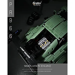 Nifeliz Pr 966 Sport car MOC Building Blocks and Construction Toy, Adult Collectible Cars Set to Build, 1:8 Scale Retro Car Model, NEW2022 (2435 Pcs)