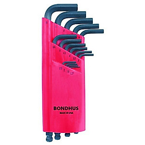 Bondhus 10995 Set of 15 Balldriver L-wrenches, ProGuard Finish, sizes 1.27-10mm