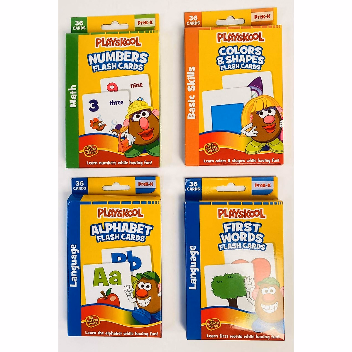 GOV Pre School Educational Portable Desk with Playskool Flash Cards, Markers, Crayons, Sesame Street Work Books and Reward Stickers