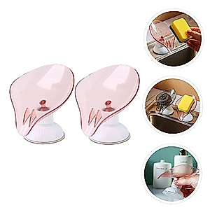 LIGHTAOTAO 2pcs Soap Box Plastic soap Dish Suction Cup soap Holder Water draining soap Dish Compact soap Rack Bathtub Trays for tub Foam Hand soap Dispenser Wall Soap Dispenser Tray Storage