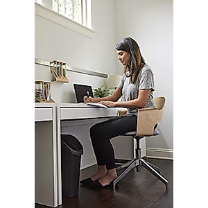 Rubbermaid Undercounter Small Trash Can, 2 Pack Blue and Black for Recycling/Waste, 6.4-Gallon, Fits under Sink/Desk/Cabinet for use in Kitchen/Bathroom/Office