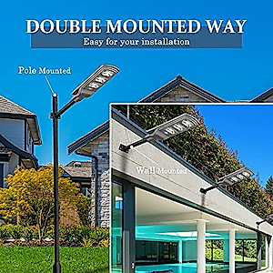 Lovus 6000LM Outdoor Solar LED Street Lights Dusk to Dawn with Radar Sensor for Parking Lot, Yard, Garage, Patio