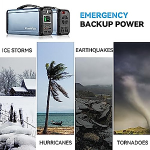 300W Solar Generator, FlashFish 60000mAh Portable Power Station Camping Potable Generator, CPAP Battery Recharged by Solar Panel/Wall Outlet/Car, 110V AC Out/DC 12V /QC USB Ports for CPAP Camp Travel