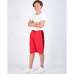 Boys Workout Quick Dry Shorts Youth Clothes Mesh Active Athletic Basketball Soccer Kid Gym Running Teen Dry-Fit L (12-14) 5-Pack