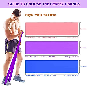 Resistance Bands - 2m Professional Latex Elastic Band for Home or Gym Upper & Lower Body, Physical Therapy, Strength Training, Yoga, Pilates, Rehab Fitness Bands (Blue/Purple/Pink)