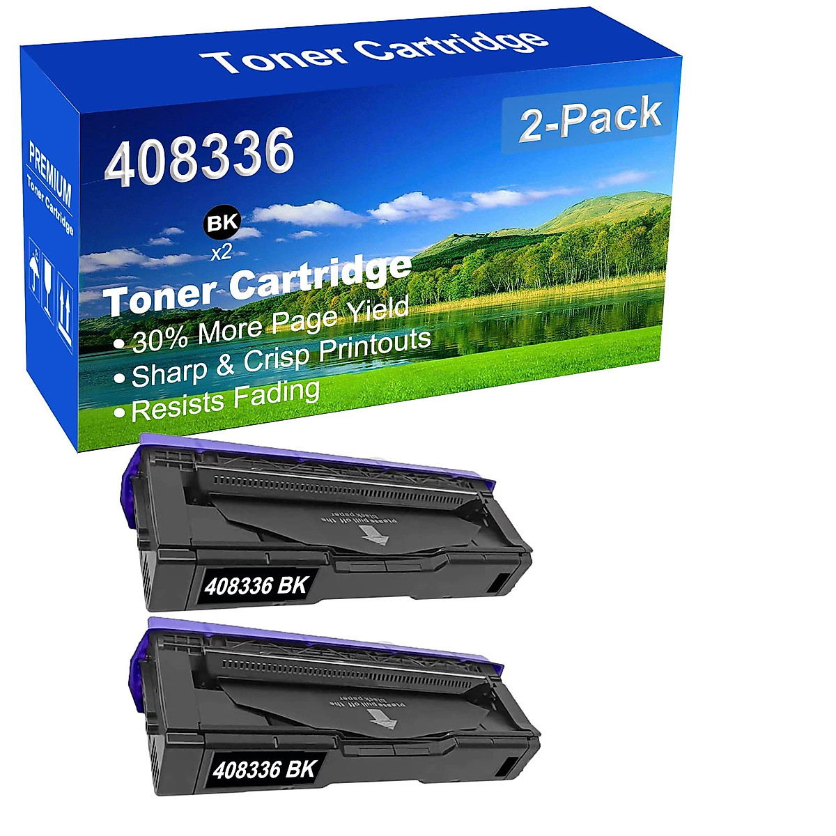 SINIYA 2-Pack (Black) Compatible High Yield 408336 Laser Printer Toner Cartridge Used for Ricoh M C250 C250FW C250FWB C251FW, P C300 C300W C301 C301W C311W Printer
