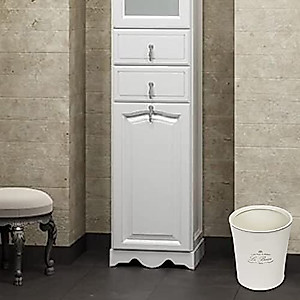 Le Bain Paris Collection by Ben&Jonah Heavy Porcelain Waste Basket (9.5"H x 8" Top Diameter, 7" Bottom Diameter)