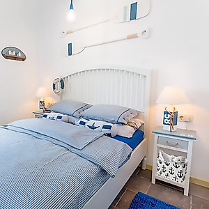 CLOCOR Rectangular Storage Basket,Collapsible Cute Pattern Storage Bin,Waterproof Coating Storage Box with Handles ,Gift Baskets,Toy Organizer,Shelf Basket (Anchor)