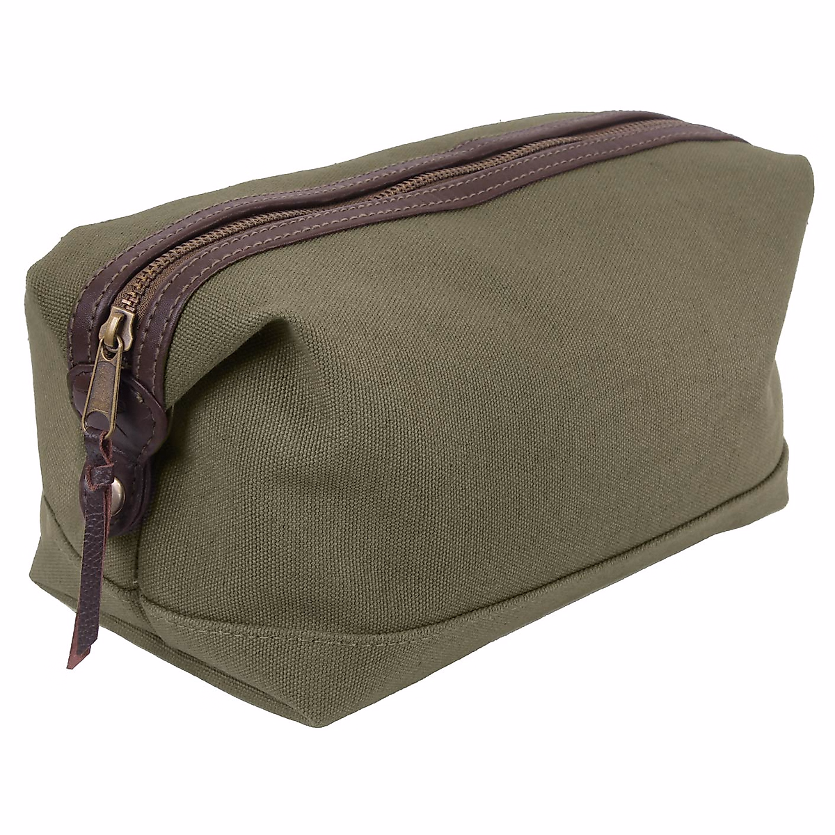 Rothco Canvas & Leather Travel Kit, Olive Drab