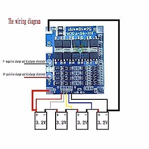NOYITO 30A 4S 3.2V Lithium Iron Phosphate Battery Protection Board 12.8V with Balance Over-Current Over-Charge Over-Discharge Protection