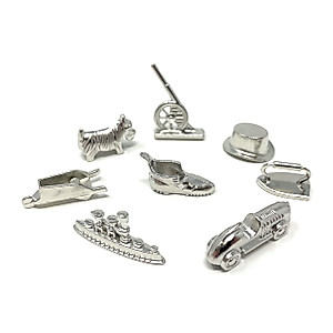 Valchemist Replacement Metal Game Pieces for Monopoly Pieces Set of 8 Tokens