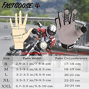 FASTGOOSE Cycling Gloves Bike Gloves Bicycle Gloves for Men/Women,Full-Finger Touch-Screen Breathable Mountain Bike Racing Gloves for ATV MTB,Motocross Gloves Motorcycle Gloves (Black/White, Large)