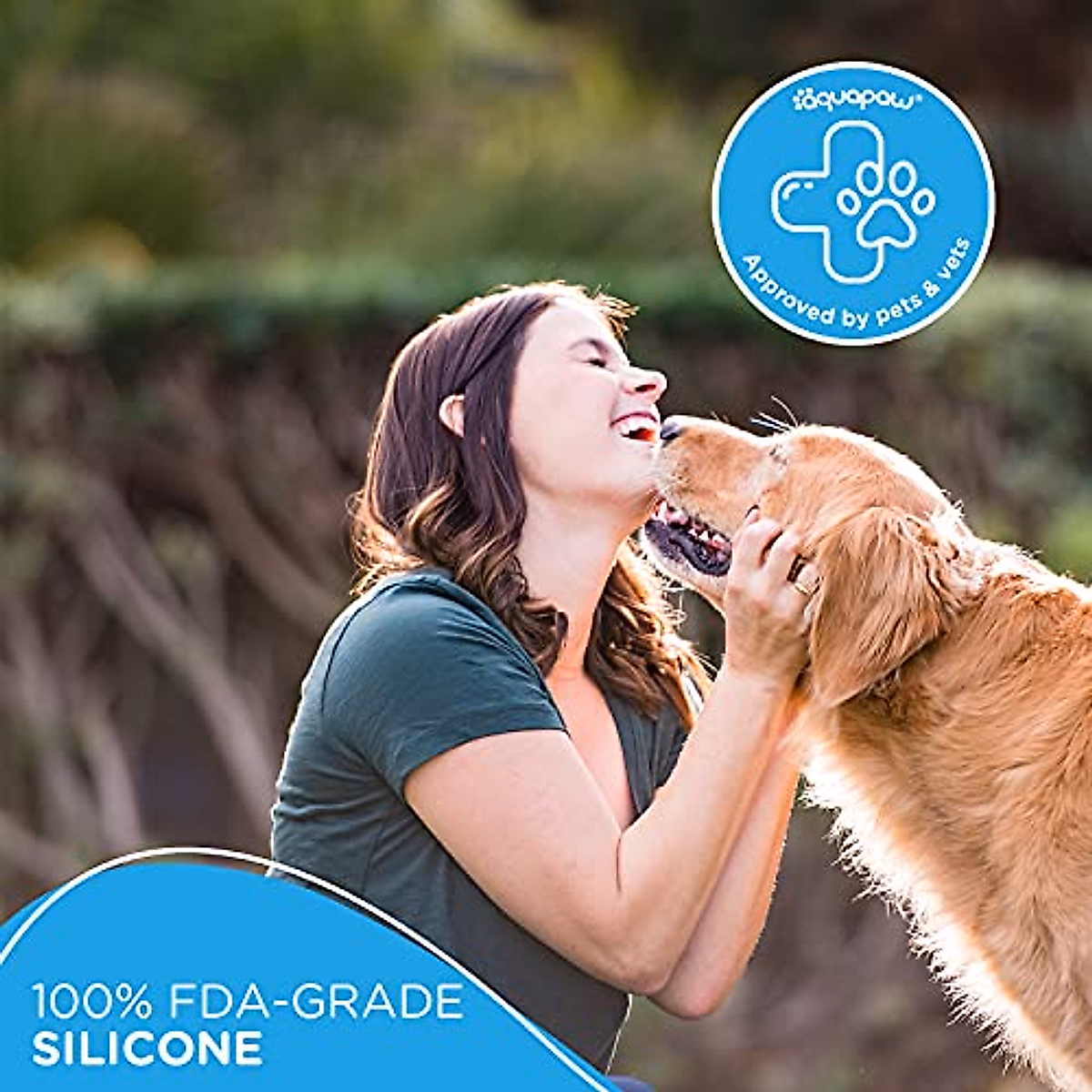 Aquapaw 4 in 1 Dog Bath Brush Pro for Dog Washing, Scrubbing, Massaging & Grooming | As Seen on Shark Tank - Fast & Easy Indoor & Outdoor Pet Shower & Sprayer Attachment | Includes 8-Foot Hose | Blue