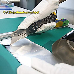 XW Folding Utility Knife, Heavy Duty Box Cutter with Belt Clip, Quick Change Blades, Anodized Aluminum Alloy Handle, Extra 10 Blades Included, 2-Pack