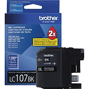 Brother Printer LC107BK Super High Yield Cartridge Ink, Black
