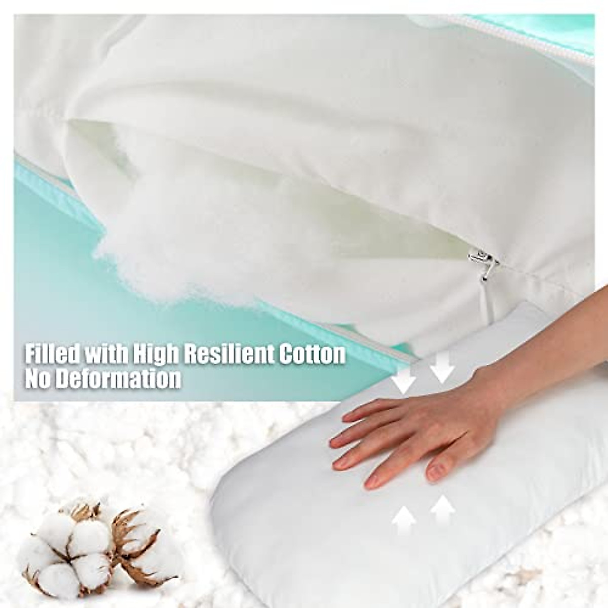 UniNewborn Sleep Better During Pregnancy Maternity Pillow - G-Shaped Support for Neck, Back, Belly, HIPS, and Legs - Removable Washable Cover - Aqua Blue