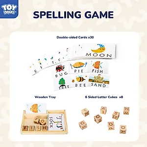 TOY Life Montessori Toys for 3-5 Year Old, Baby Alphabet Sight Words Flash Cards for Toddler, Reading Spelling Games, CVC Words for Kindergarten Preschool Learning & Education Activities Toys for Kids