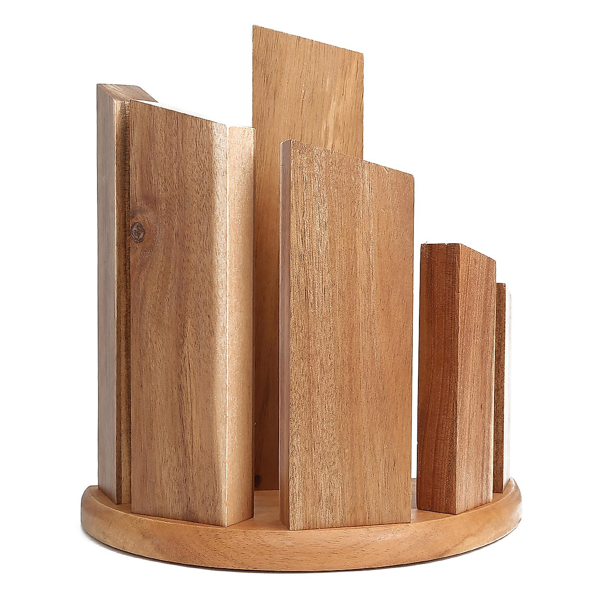 Uniharpa Wooden Semi-circular 360° Magnetic Knife Block Holder Rack Magnetic Stands with Strong Enhanced Magnet & Anti Slip Feet