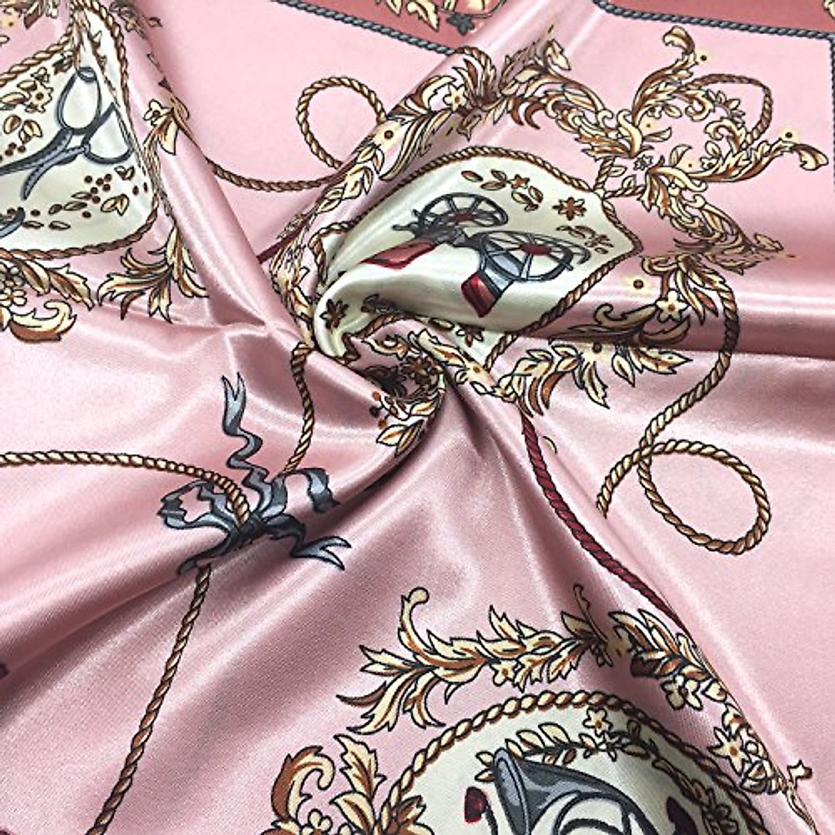 YOUR SMILE Silk Like Scarf Women's Fashion Pattern Large Square Satin Headscarf Head Dress (201)