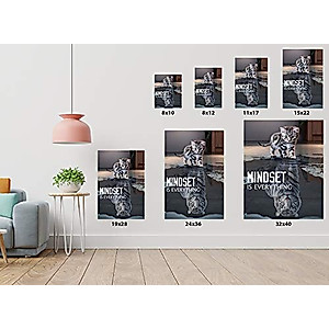 Mindset is Everything Poster Art Funny Cat Illustration Inspirational Poster Motivational Art Unframed Room Decor Printed Art Picture Mindset is Everything Cat 8" x 12"
