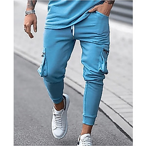 TZIISOA Men's Tracksuits 2 Piece Outfit Casual Short Sleeve Sweat (Blue,L)
