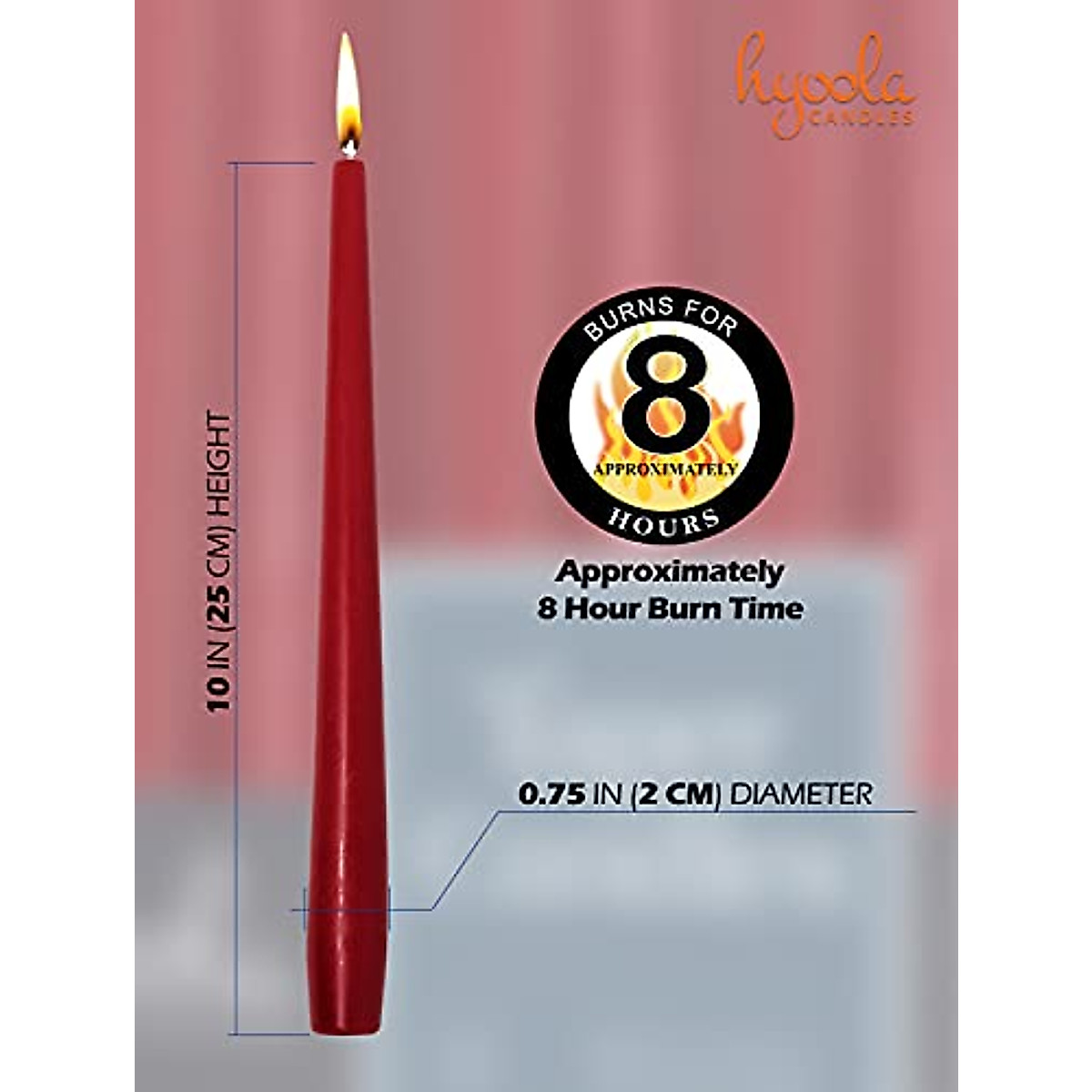 Hyoola Christmas Candles - Green and Red Taper Candles 10 Inch Dripless, 12 Pack Unscented Holiday Candles - European Made