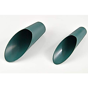 HOME-X Soil Scoops, Small Gardening Tools, Potting Scoopers, Bonsai Tool, Set of 2 Different Sizes – Green- 6 ½” x 2 ½ “ and 6 ¼ “ x 1 ¾ “