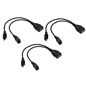 3 Pack OTG Cable Replacement for Fire Stick 4K, Compatible Samsung, Replacement for Amazon Fire TV, Compatible with LG Android Phone Tablet Micro USB Host with Micro USB Power