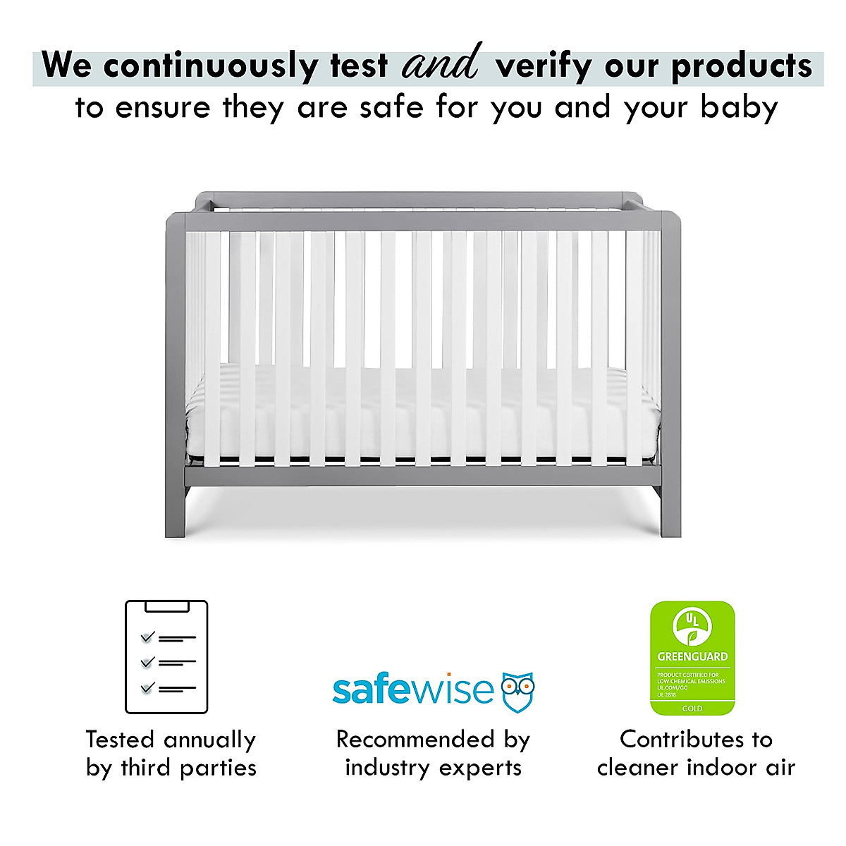 Carter's by DaVinci Colby 4-in-1 Low-Profile Convertible Crib in Washed Natural, Greenguard Gold Certified