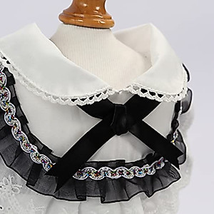 apott Pet Maid Outfit Cat Princess Dresses Adorable Costume with Headwear for Cats Dogs Birthday Party Black XL