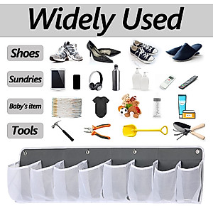 RV Shoe Storage for Bedside - 16 Extra Large Pocket Wall Mounted Entryway Shoes Rack, Bed Hanging Pocket Organizer, Bedside Caddy for Shoes and Tool Accessories,RV & Camper Essentials 2 Pack