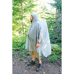 Six Moon Designs Gatewood Cape - 11 oz. - 1 Person Ultralight Tarp/Cape (Gray) Packs Small. The ONLY Poncho-Style Tarp to Provide Complete 360° Protection.