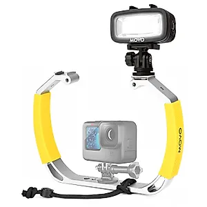 Movo DiveRig2 XL Diving Rig Bundle with Waterproof LED Light - Compatible with GoPro HERO, HERO5, HERO6, HERO7, HERO8, HERO9, HERO10 and Waterproof Action Cam - Scuba Accessories for Underwater Camera