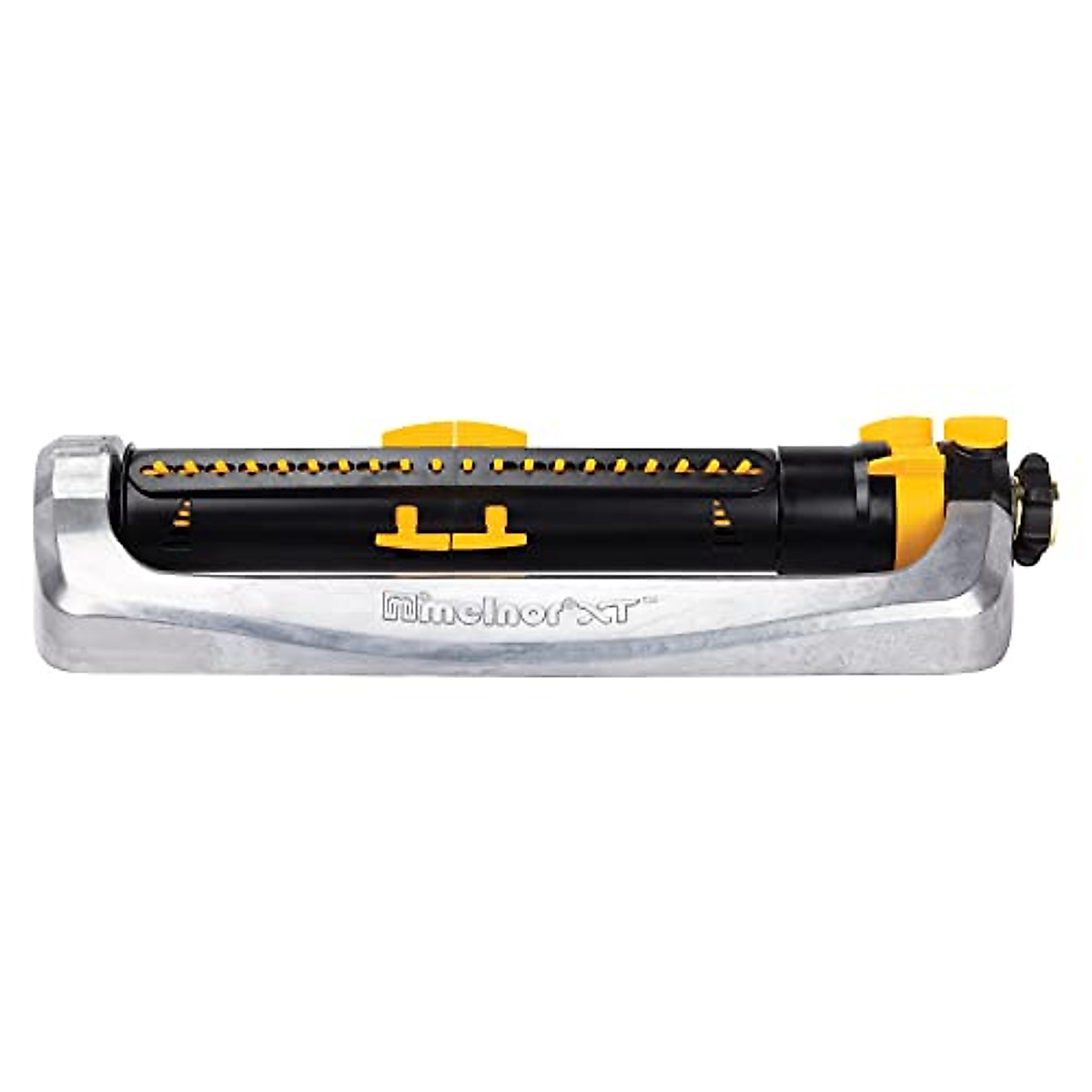 Melnor 65154AMZ XT Turbo Oscillating Sprinkler, Metal Base, 4,500 sq. ft., Quick Connect Bundle, 3-Way Adjustable, Black, Yellow
